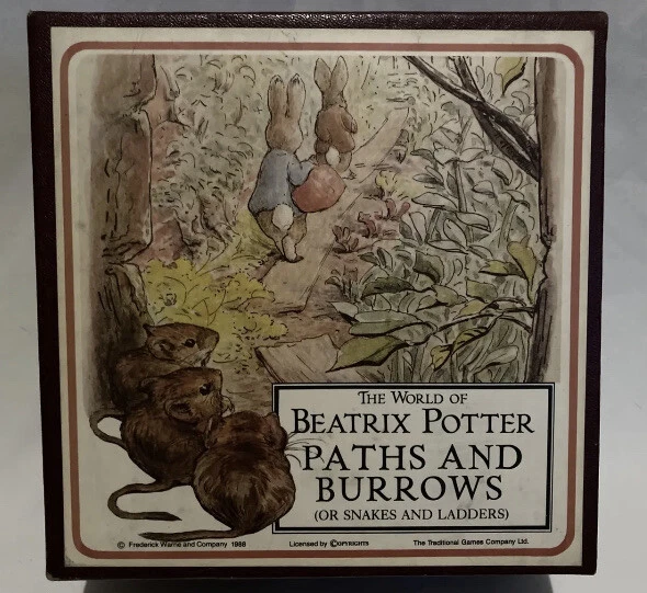 VINTAGE BEATRIX POTTER Paths and Burrows (Or Snakes and Ladders) Game ...