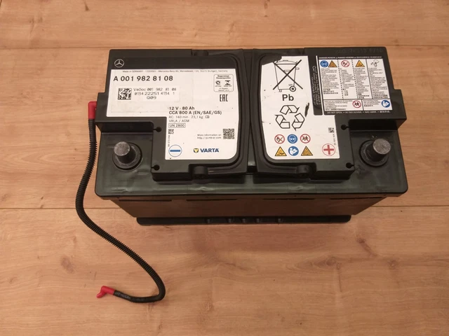 MERCEDES W213 S213 Bj.2022 VARTA VRLA/AGM Autobatterie 12V 80Ah 800A ...