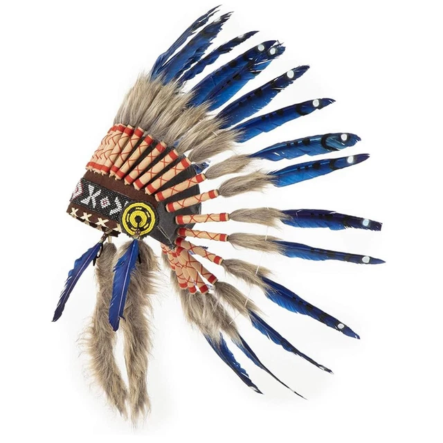INDIAN FEATHER HEADDRESS Costume Accessory Native American Headwear for ...