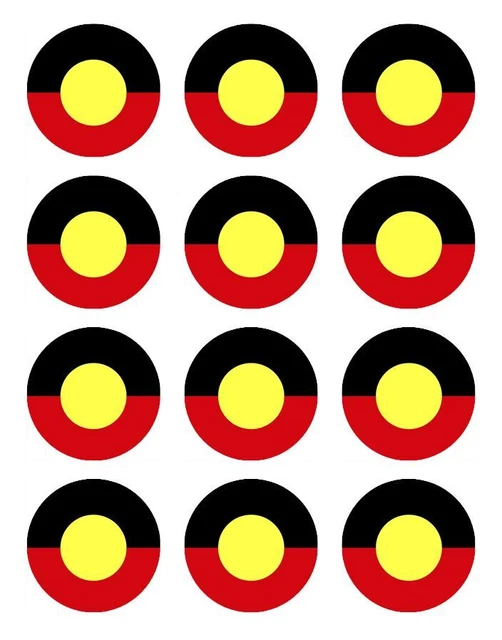 ABORIGINAL FLAG EDIBLE Cupcake Topper Icing Cake Decorations (2 Designs ...