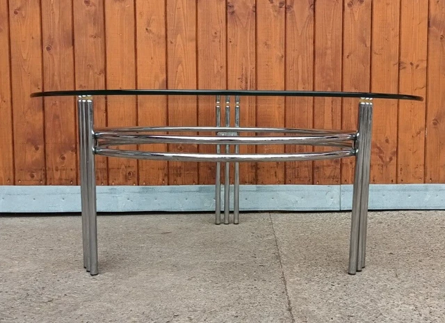 DESIGNER COUCHTISCH SOFA Tisch Vintage 70er Coffee Table Chrom Space ...