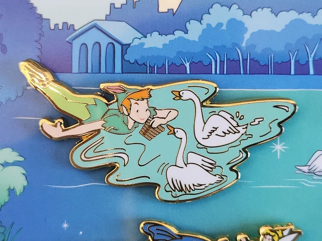 LOUNGEFLY DISNEY PETER Pan You Can Fly Pin Swans Ducks Flute NEW Peter ...