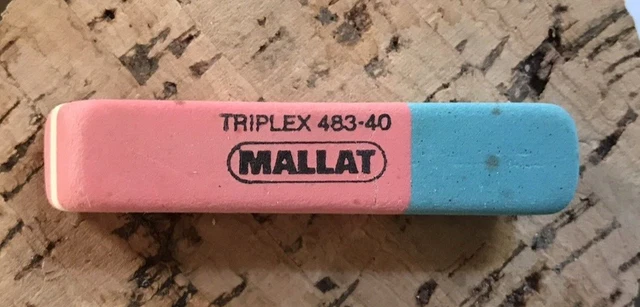 ANCIENNE/VINTAGE GOMME TRIPLEX 483-40 Mallat / Old French Eraser Rubber ...