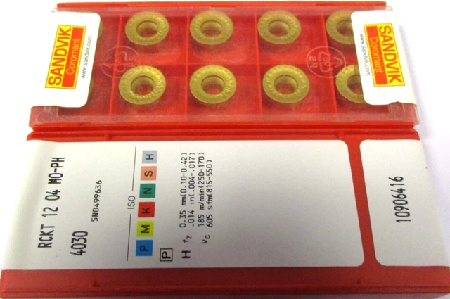 10 SANDVIK WENDEPLATTEN zum Drehen / Fräsen RCKT 1204 MO-PH 4030 Neu ...