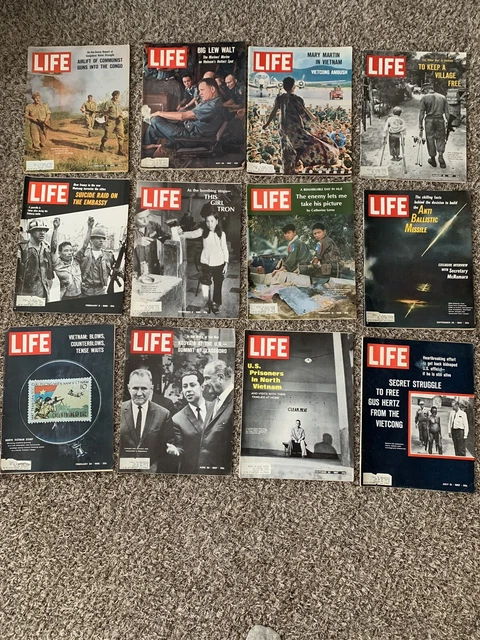 12 VINTAGE LIFE Magazines 1965-1968 Covering Vietnam War £19.07 ...
