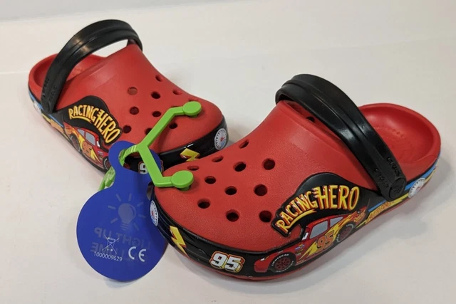 CROCS DISNEY PIXAR Cars Lightning McQueen Racing Hero Size Kids C9 ...