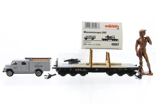 H0 MÄRKLIN 48007 Museumswagen 2007 Strassacker Güterwagen Statue und ...