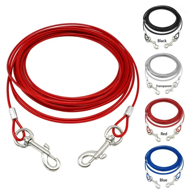 10/16/32FT LARGE DOG Tie Out Cable Lead Wire Metal Chain Dog Lead Up to ...