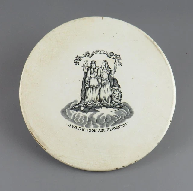 ANTIQUE SCOTTISH J White Auchtermuchty Scales Ceramic Weighing Plate ...