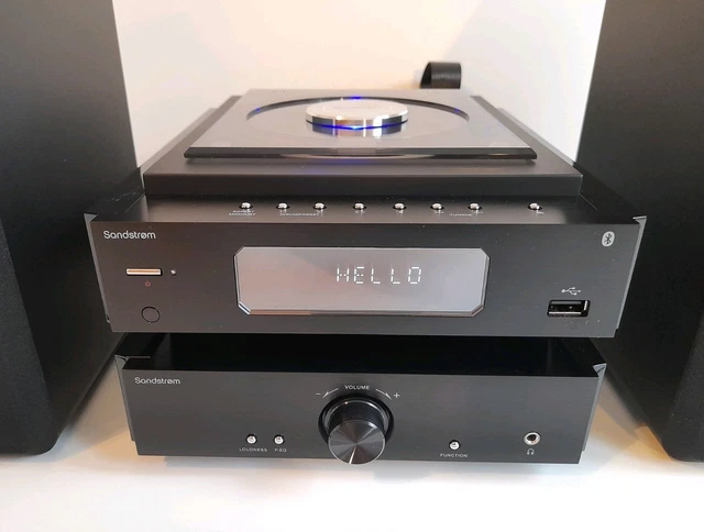 SANDSTROM MICRO HI-FI System CD Player & FM Radio, Bluetooth, USB/MP3 ...