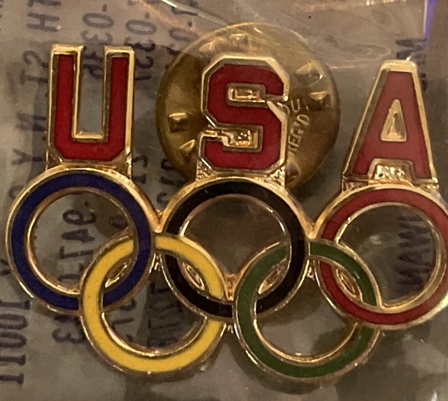 VINTAGE OLYMPICS OLYMPIC Rings Team USA Logo Enamel Pin Badge £5.41 ...