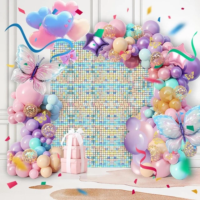 MAGIC SILVER SEQUIN Backdrop Wall 24pcs Square Sequin Panels - 30x30cm ...