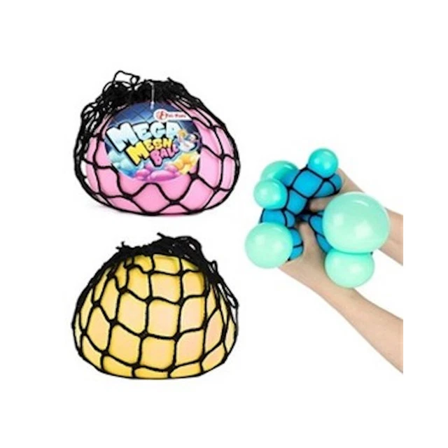 TOI-TOYS MEGA QUETSCH Ball im Netz - Mesh Ball (14cm) Stressball ...