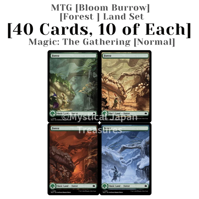MTG [BLOOM BURROW] [Forest] Land Set [40 cartes, 10 de chaque] Magic ...