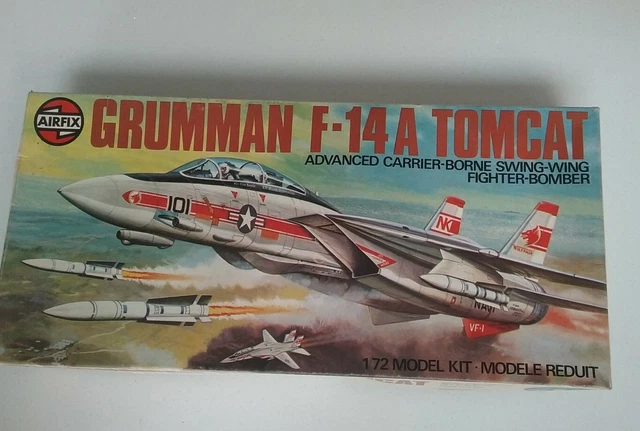 VINTAGE AIRFIX GRUMMAN F-14A Tomcat. 1/72 Scale Kit. Started Selling As ...