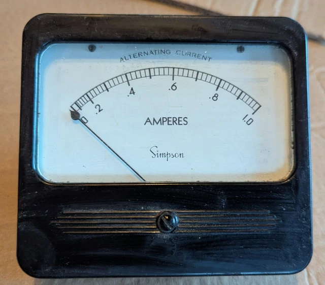 VINTAGE PANEL A.C. ammeter Simpson 0-1.0 A Model No.59 $1.99 - PicClick CA