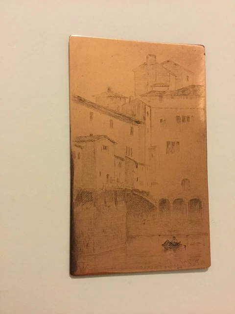 ANTICA INCISIONE SU Lastra Di Rame Matrice Per Stampe - Ponte Vecchio ...