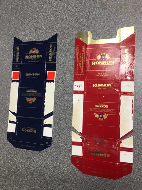 VINTAGE RONSON CIGARETTE Packets x 2 - To hold 20 cigarettes ...