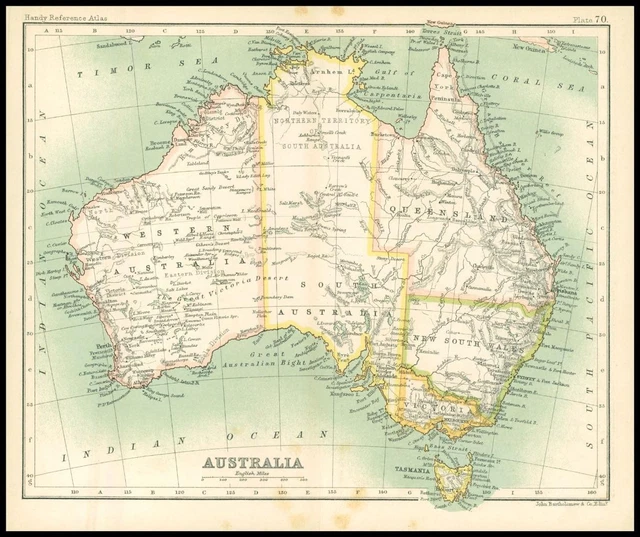 C1912 MAP OF AUSTRALIA Chart Regions (BS74) £16.50 - PicClick UK