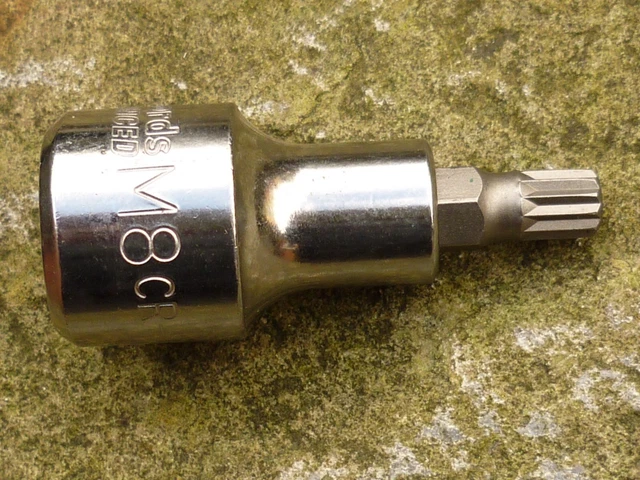 HALFORDS ADVANCED M8 Spline Socket, Triple Square, 1/2" Drive, New £9. ...
