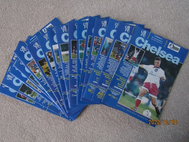 13 X CHELSEA Home Matchday Programmes from 1994/95 season : as listed £ ...