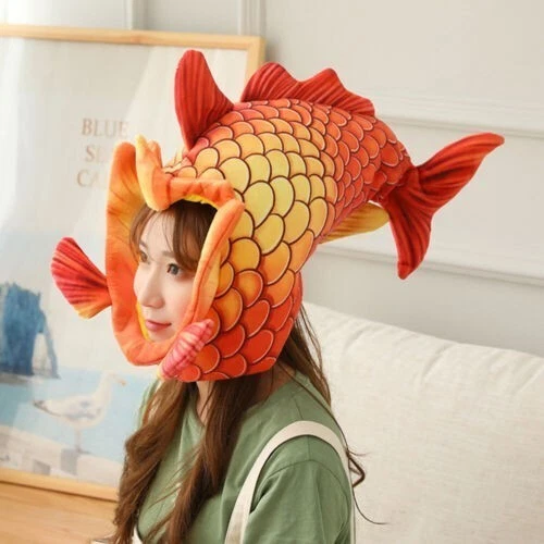 FUNNY HALLOWEEN HAT Fish Shaped Headpiece Stage Costume Photo ...