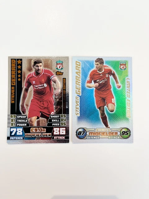 STEVEN GERRARD EDIZIONE Limitata Match Attax Cards x2 EUR 11,68 ...