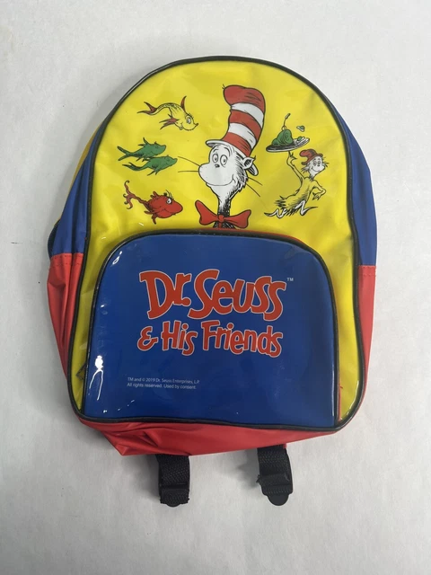 1997 DR. SEUSS & His Friends Kids Backpack Bag - Vintage Cartoon Yellow ...