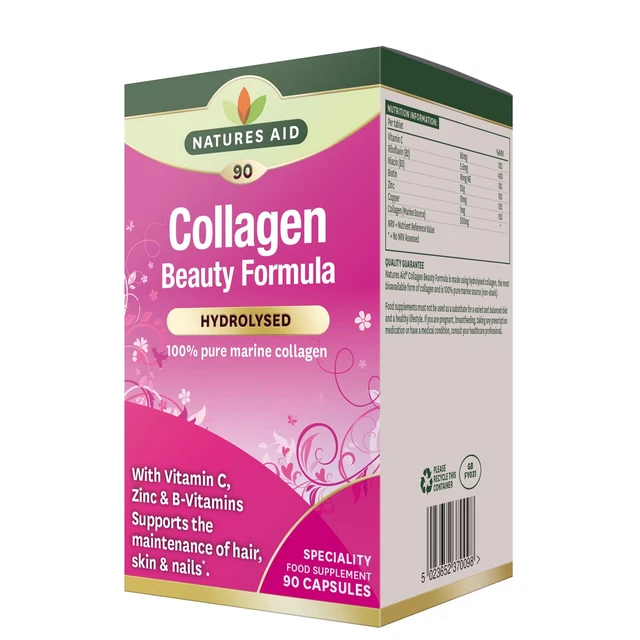 NATURES AID COLLAGEN Beauty Formula – Marine Collagen with Vitamin C ...