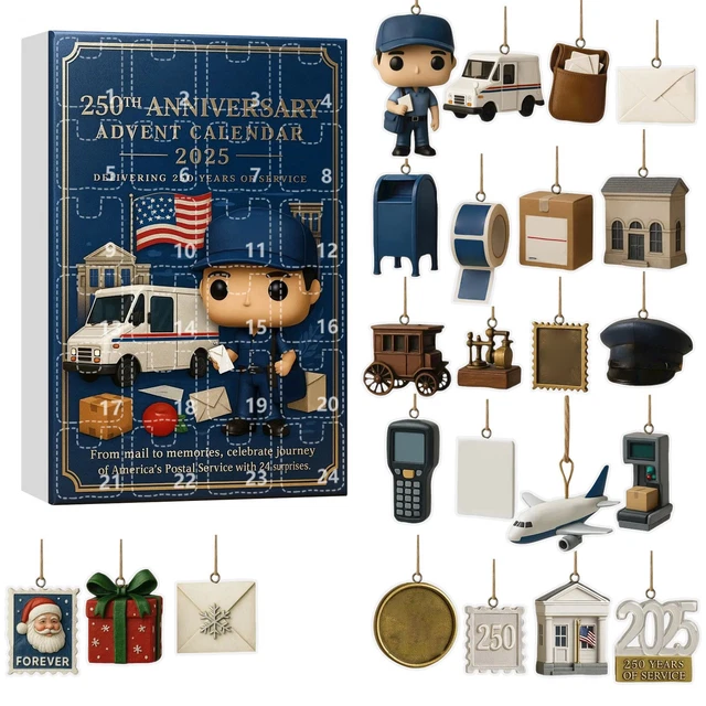 2025 USPS 250TH Anniversary Advent Calendar 24 Days Christmas Countdown ...