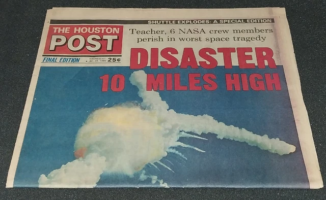 VINTAGE NEWSPAPER NASA Space Shuttle Challenger Disaster 1986 Rare ...