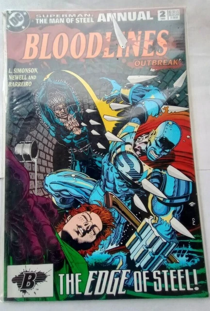 BLOODLINES OUTBREAK DC Comic Book numéro 2 1993 Annual Superman ...