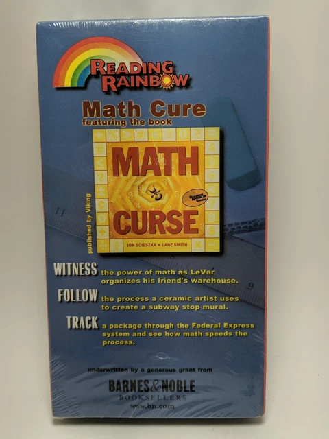 READING RAINBOW MATH Cure VHS Tape Math Curse 1998 Levar Burton SEALED ...