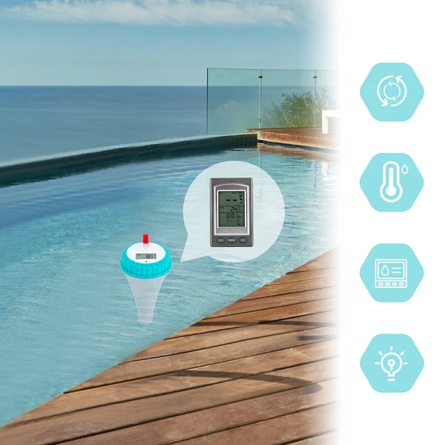 WIRELESS SWIMMING POOL Thermometer SPA Water Temp Meter Floating Gauge ...