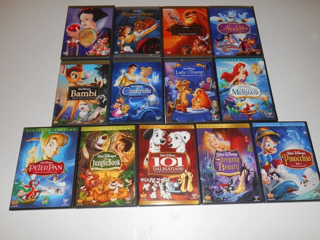 WALT DISNEY PLATINUM EDITION Complete 13 DVD Set Movie Lot Beauty and ...