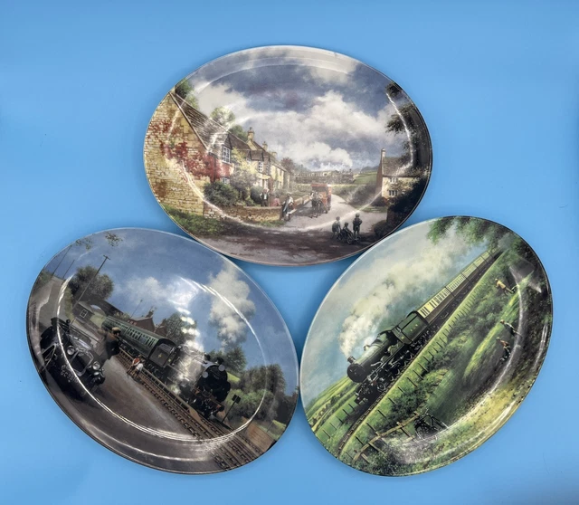 WEDGWOOD RAILWAY MEMORIES Ltd Edition Collectors Plates X 3 Don Breckon ...