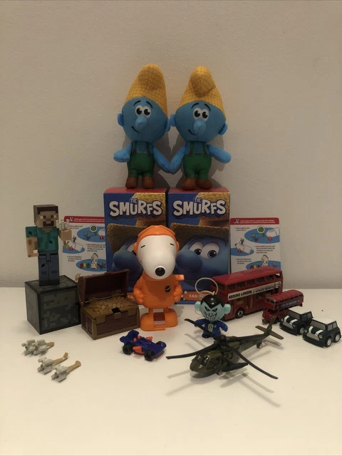 SMURFS SNOOPY MC Donald’s Toys Matchbox London Bus Minecraft Figure ...