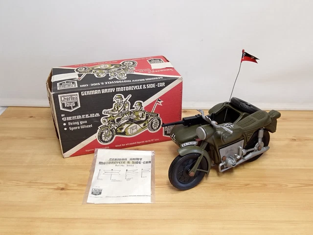 VINTAGE CHERILEA ACTION Man German Army Motorcycle & Sidecar Boxed ...