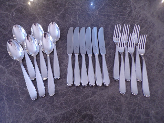 WMF 3100 HAMMERSCHLAG Vorspeisenbesteck für 6 Personen 18 Teile Silber ...