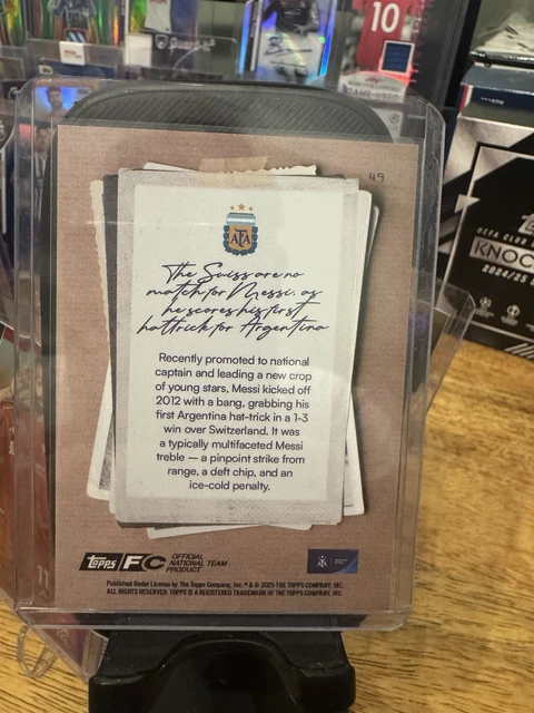 TOPPS ARGENTINA FOCUS 2025 Lionel Messi /50 First Hat-trick £16.34 ...
