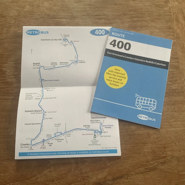METROBUS: ROUTE 400 pocket timetable May 2024 edition £1.85 - PicClick UK