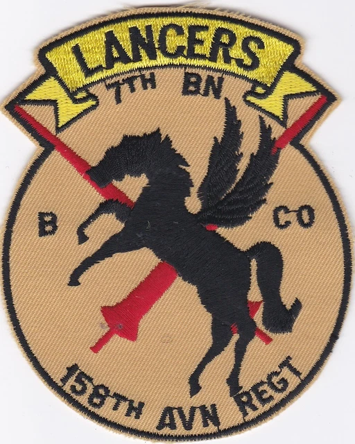 US ARMY UNIFORM Patch,B Co,7th Battalion,158th Aviation Regiment ...