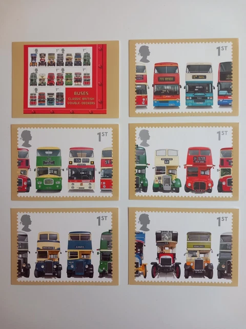 ROYAL MAIL. 2001 Buses Classic British Double-Deckers PHQ Cards, set ...