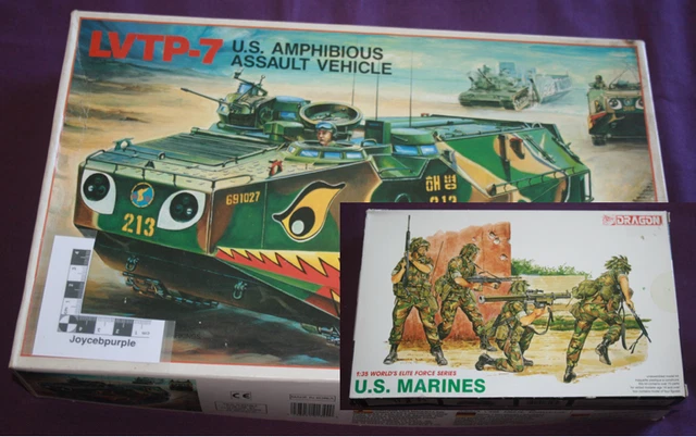 ACADEMY LVTP-7 AMPHIBIOUS Assault & Dragon US Marines 1:75 scale model ...