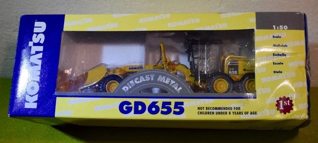 FIRST GEAR KOMATSU 1:50 Scale Gd655 Motor Grader Die-Cast £89.99 ...