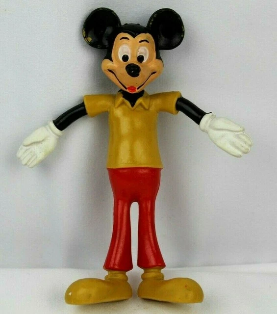 VINTAGE MICKEY MOUSE Poseable Rubber Figure Walt Disney Productions - M ...