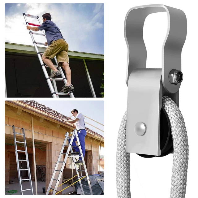 EXTENSION LADDER PULLEY Kit 40Ft Telescopic Ladder Rope and Pulley Kit ...