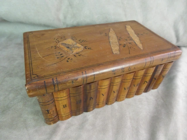 BOÎTE A CIGARES ancienne, en bois marqueté. EUR 24,00 - PicClick FR