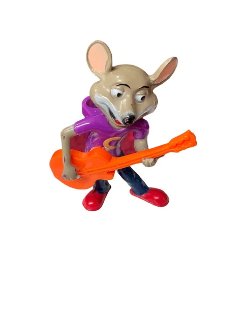 CHUCK E. CHEESE 2.5” PVC Chuck E Mini Figure Showbiz Pizza Time Guitar ...
