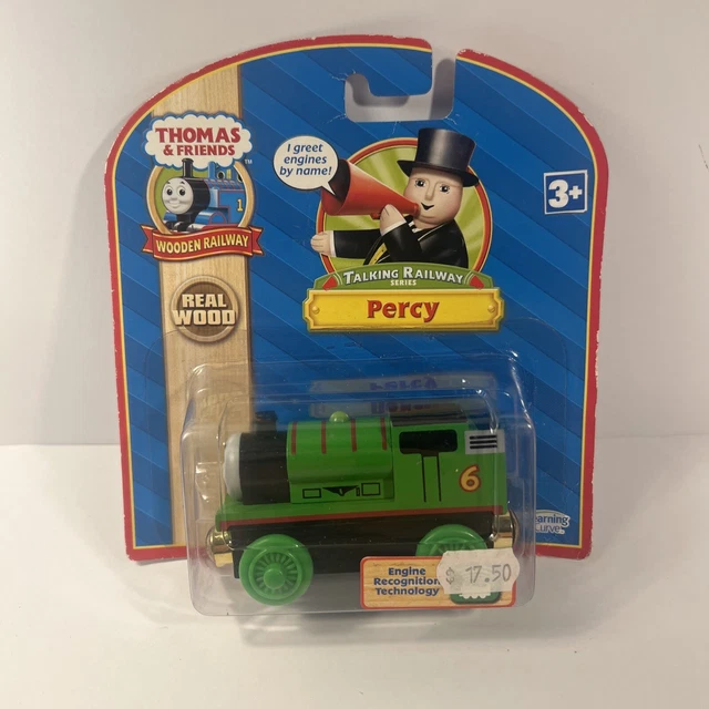 NEW BOX Thomas & Friends Wooden Talking Railway RFID Percy Gold Magnet ...